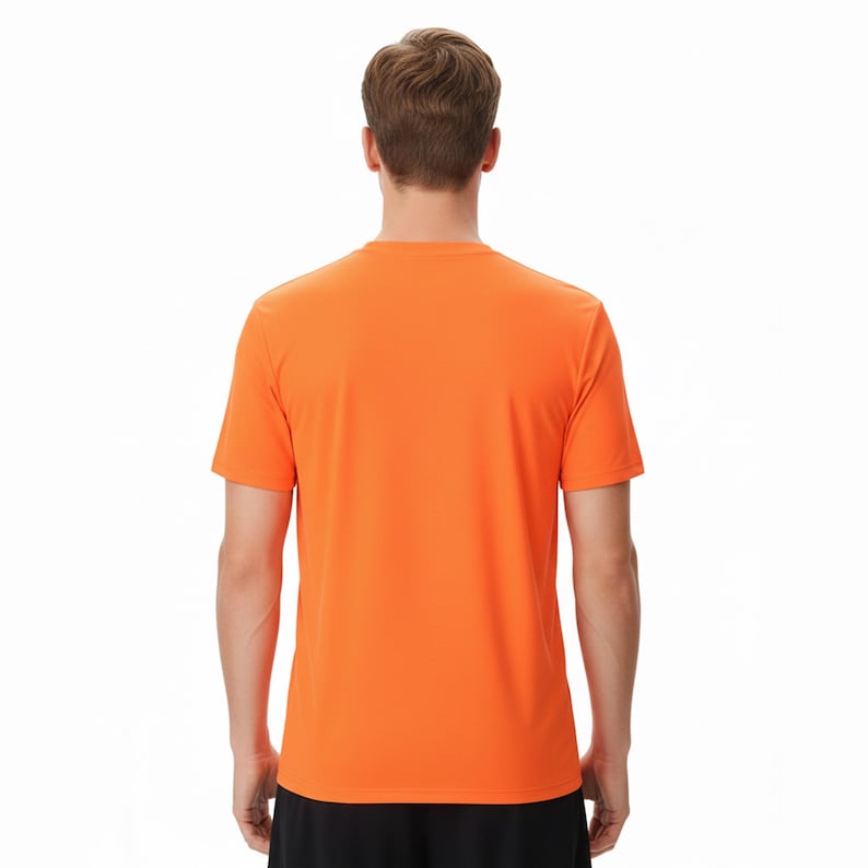 Men's Neon Orange Dry Fit Workout T-shirt, UPF 50 - Etsy