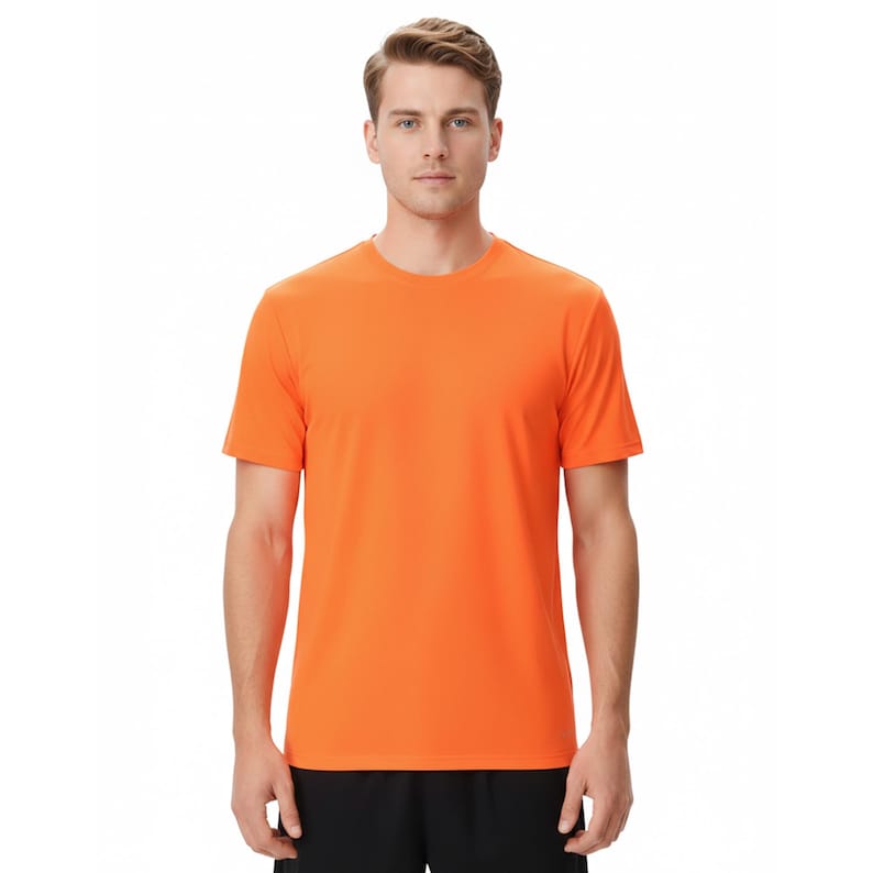 Men's Neon Orange Dry Fit Workout T-shirt, UPF 50 - Etsy