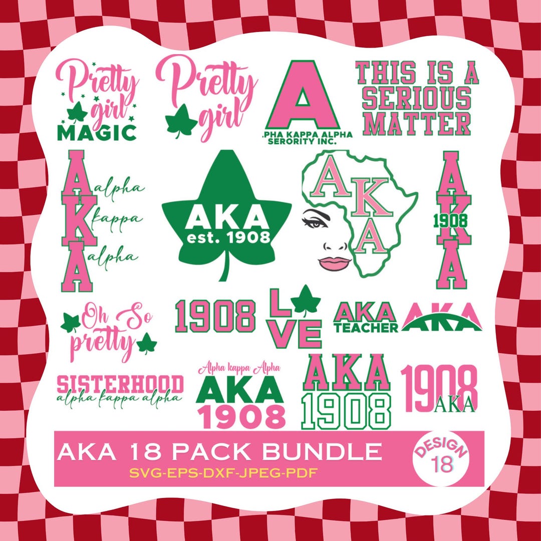 AKA Alpha Kappa Alpha Sorority SVG Bundle, Greek Letters (digital Files ...
