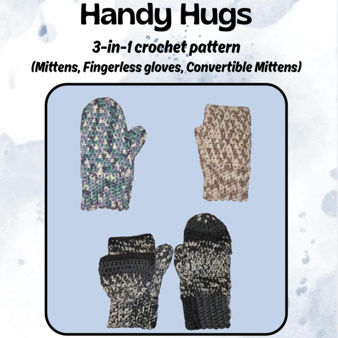 3-in-1 Crochet Mittens – Fingerless Gloves, Convertible Mittens (PDF ...