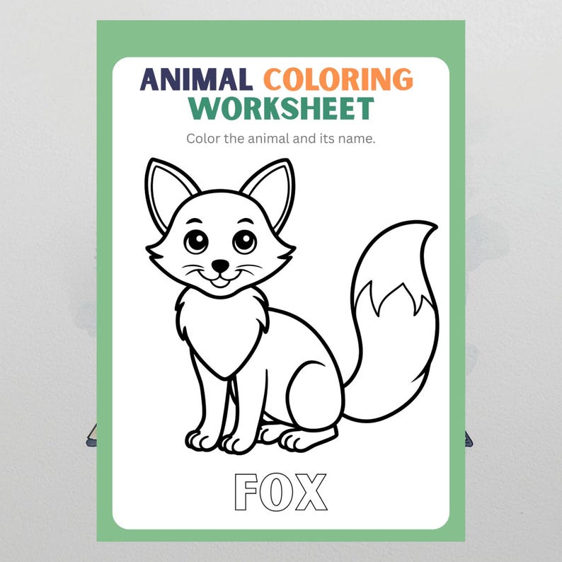 Animal Coloring Worksheets for Kids | Color and Learn Animal Names ...