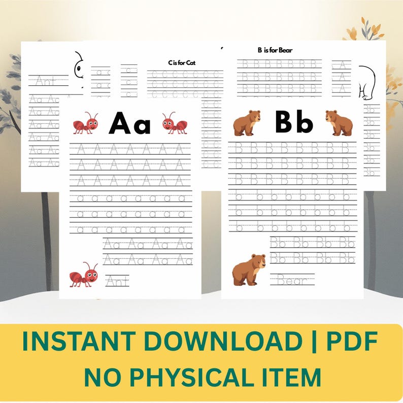 Animal Alphabet Tracing Worksheets – Handwriting Practice, A-Z (PDF ...