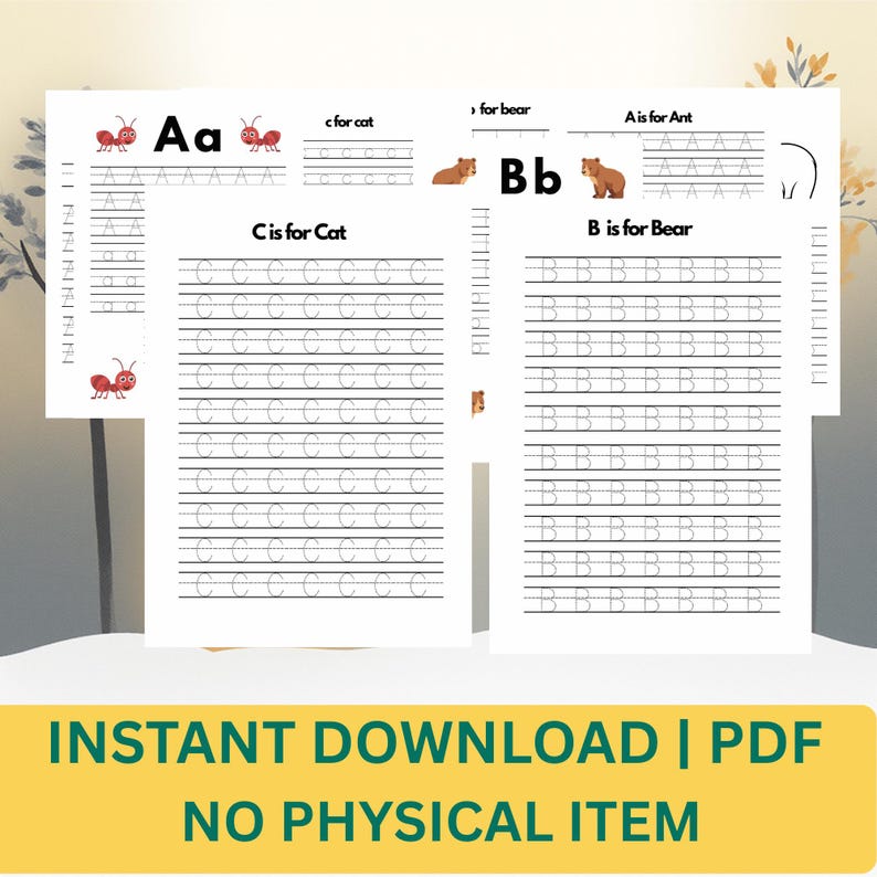 Animal Alphabet Tracing Worksheets – Handwriting Practice, A-Z (PDF ...