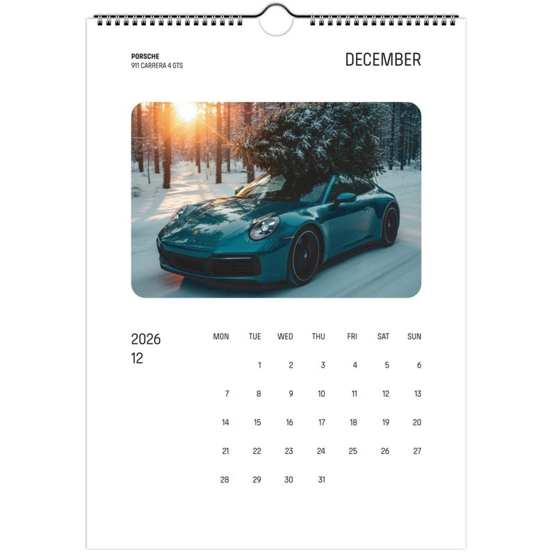 2026 Porsche-themed Minimalist Wall Calendar A4 & A3 Sizes Car Calendar ...