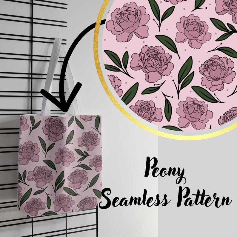 Peony Seamless Pattern - Etsy