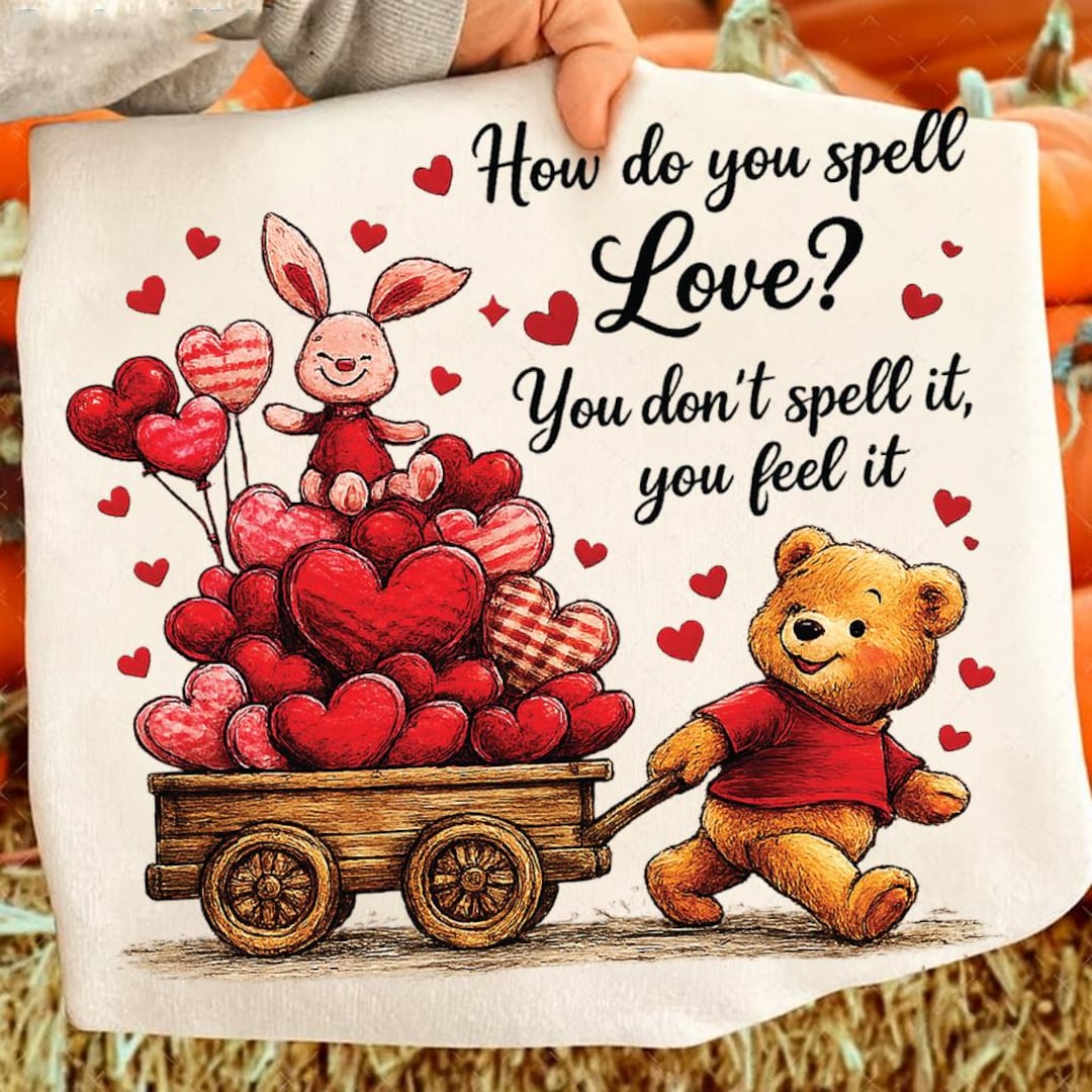 Valentine Bear & Bunny PNG: 'how Do You Spell Love?' (digital Download ...