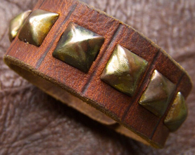 Chocolate Pyramid Stud Cuff - Etsy
