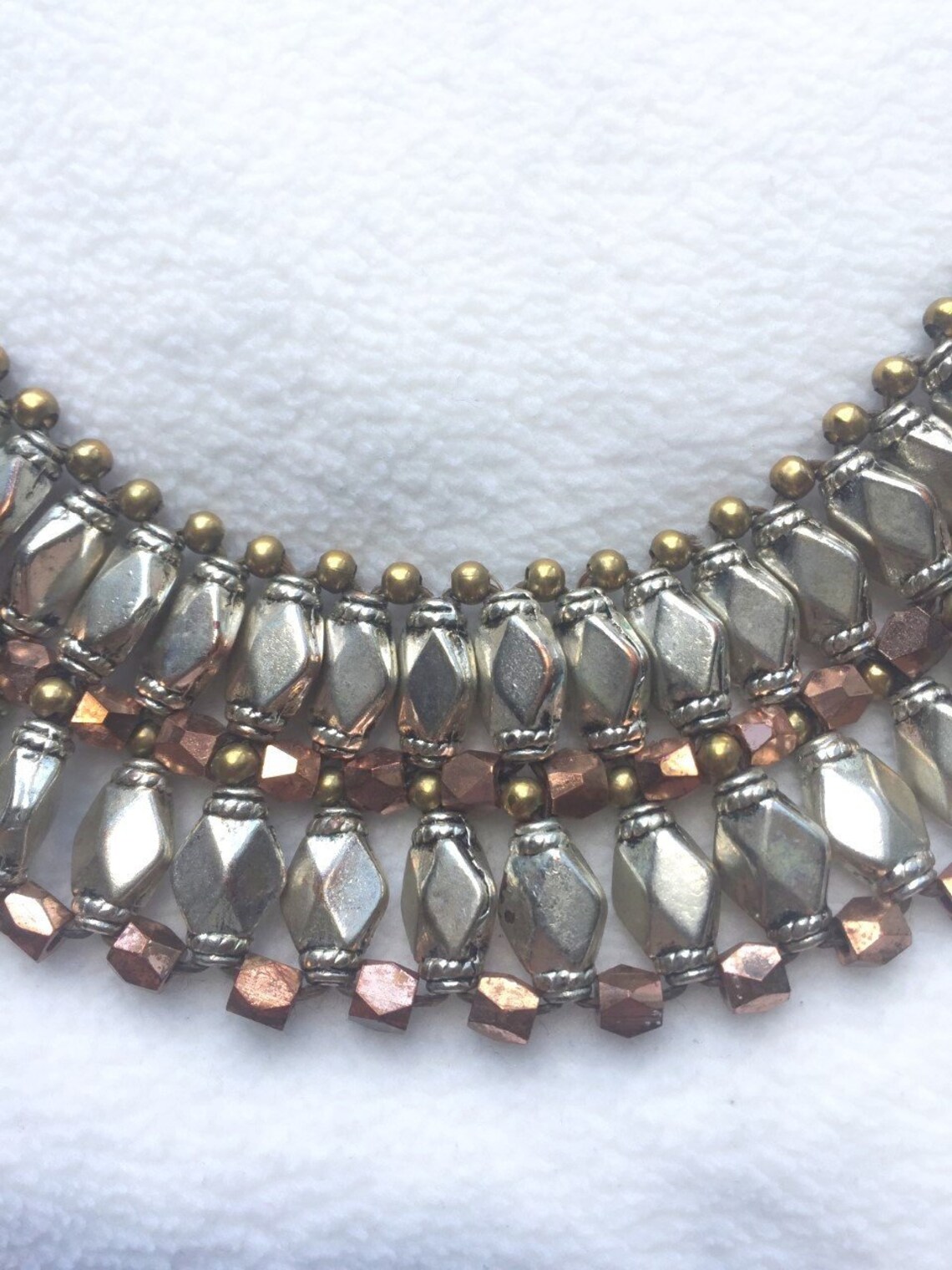 Nakamol Bead Necklace - Tri-color Metal Beads - Etsy