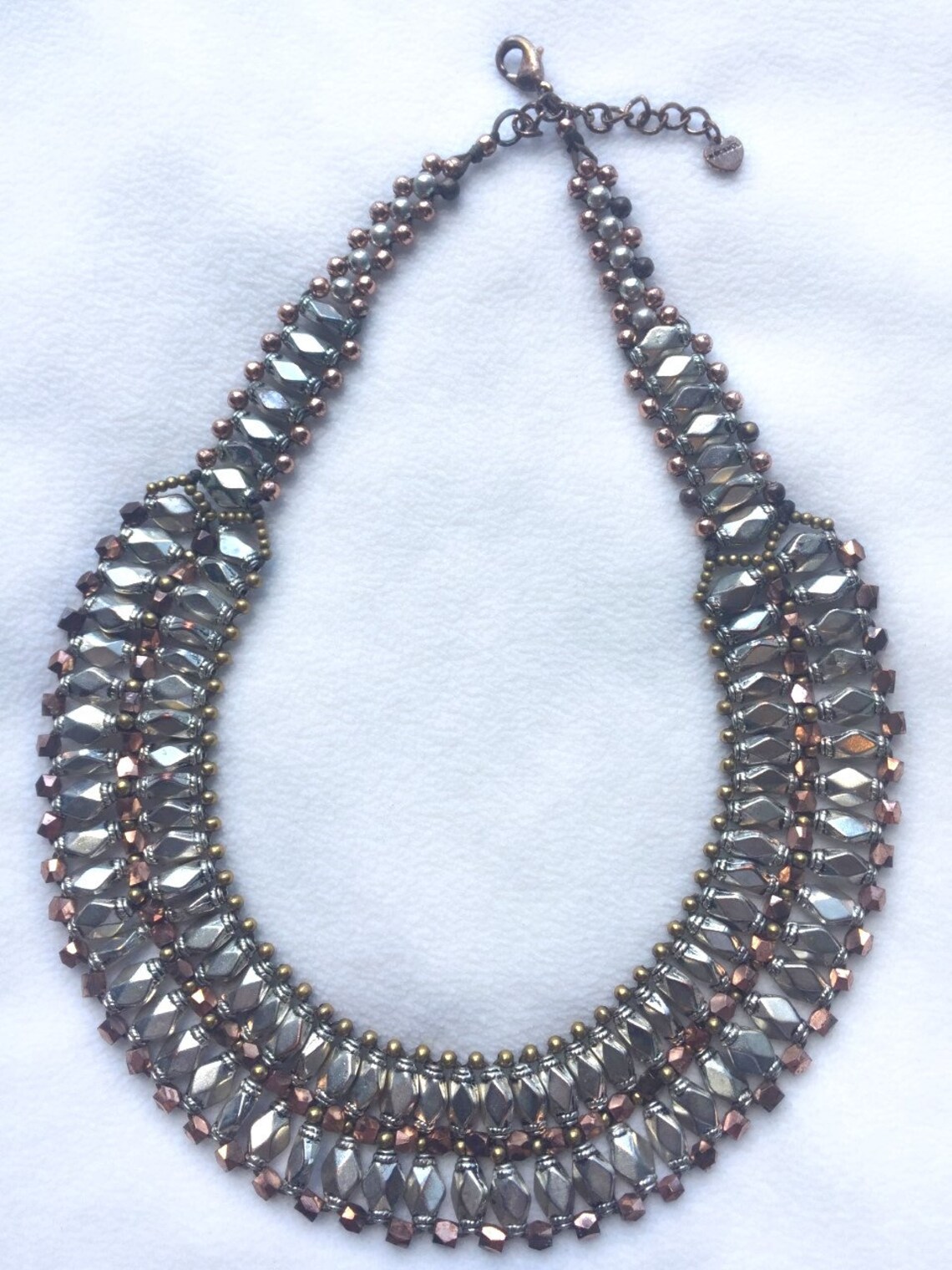 Nakamol Bead Necklace - Tri-color Metal Beads - Etsy