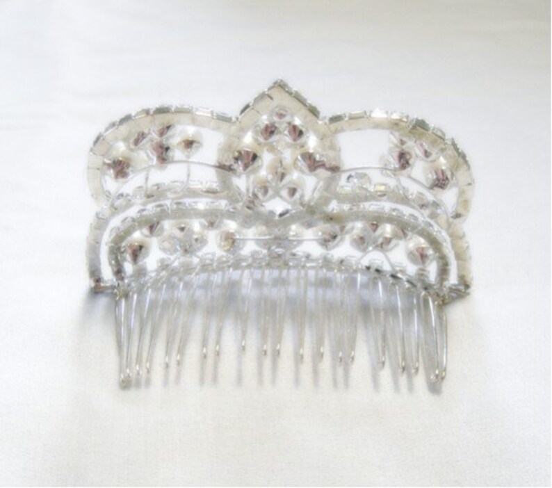 Rhinestone Pearl Hair Comb Queens Crown Style Wedding or - Etsy