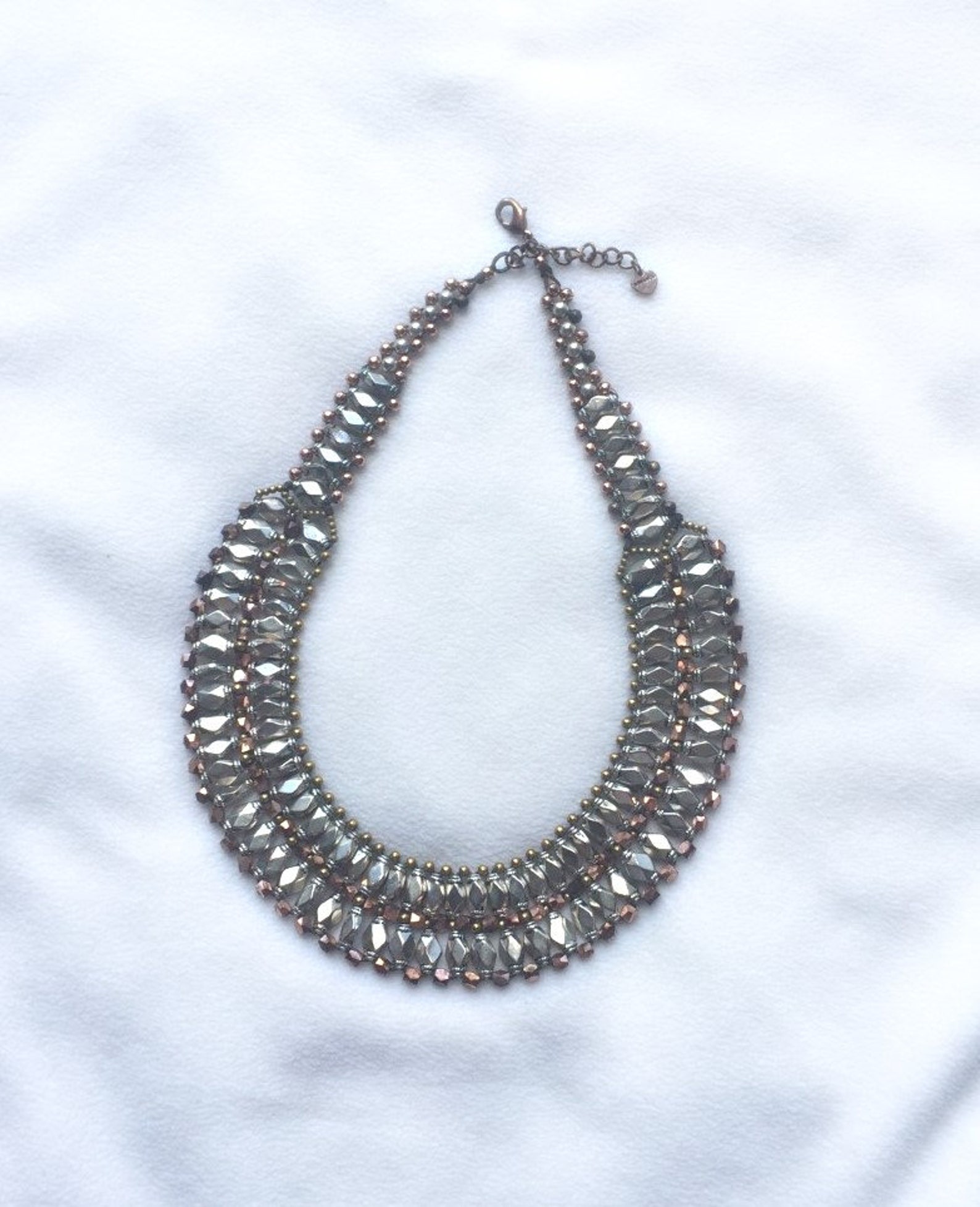 Nakamol Bead Necklace - Tri-color Metal Beads - Etsy