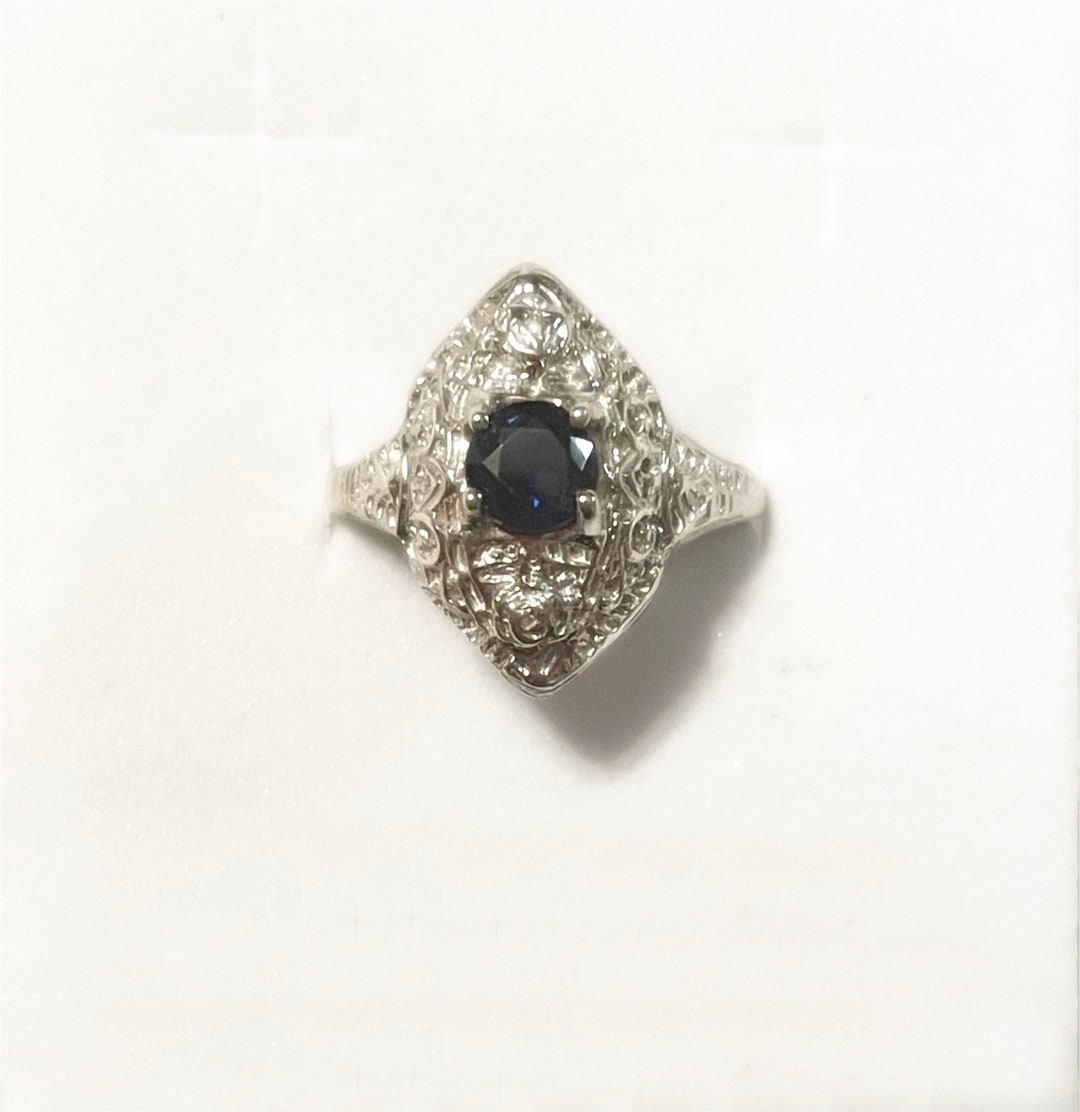 Blue Sapphire Ring - Sterling Silver - Natural Genuine Sapphire ...