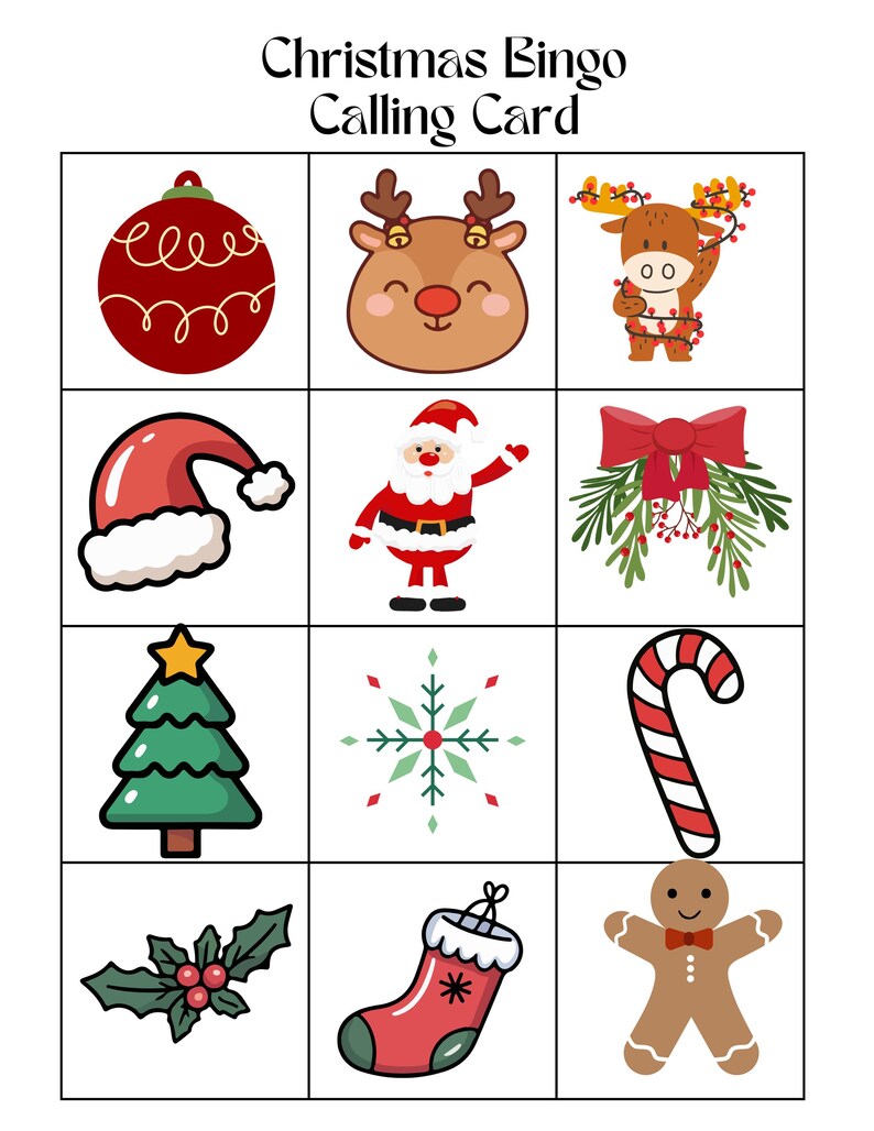 Christmas Bingo Game | 25 Holiday Cards (digital Download) - Etsy