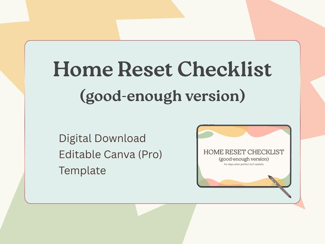 Simple Home Reset Checklist | Good-enough Cleaning for Overwhelmed ...