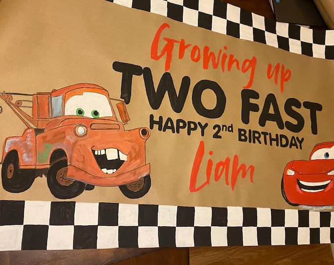 Lightning Mcqueen Birthday Banner - Etsy