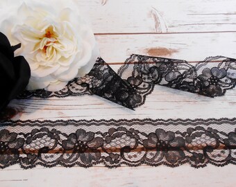 Black lace ribbon | Etsy