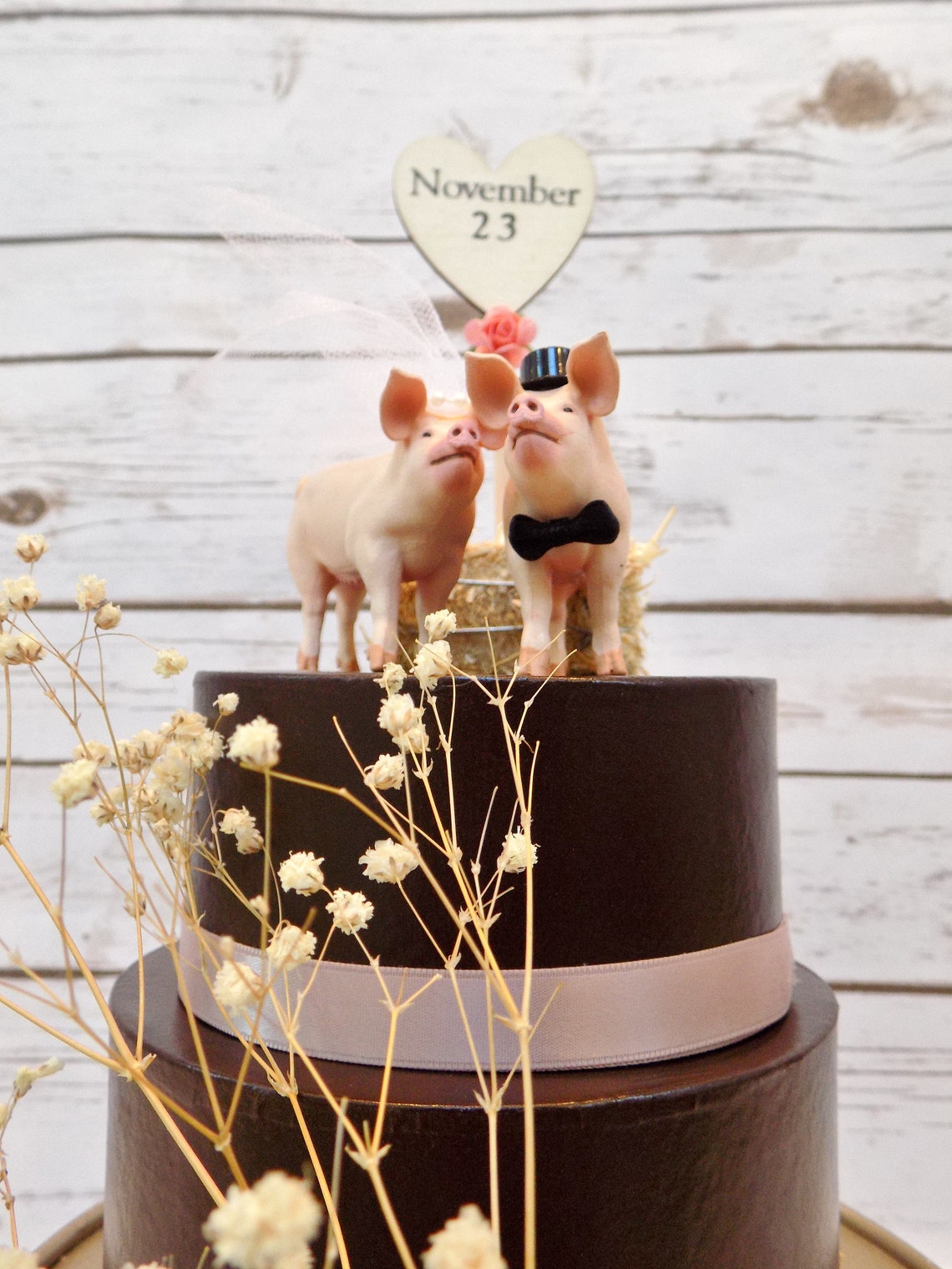 Pig Farm Wedding Cake Topper Country Farmhouse Wedding Decor - Etsy
