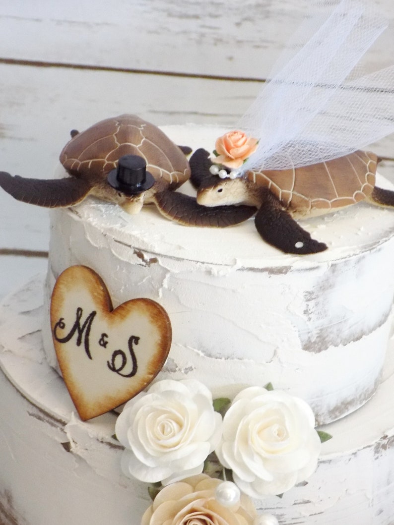 Sea Turtle Wedding Cake Topper | Summer Beach Weddings | Ocean Marine ...