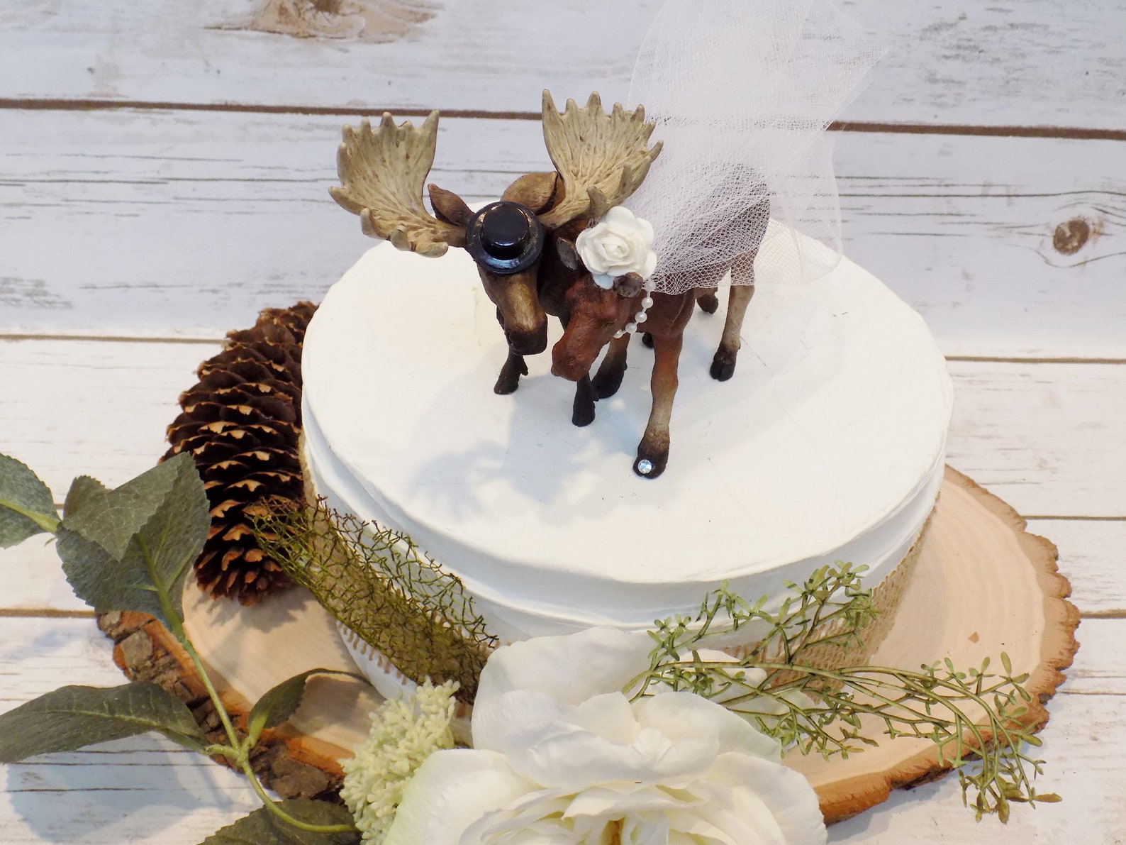 Moose Wedding Cake Topper Animal Cake Topper Rustic - Etsy