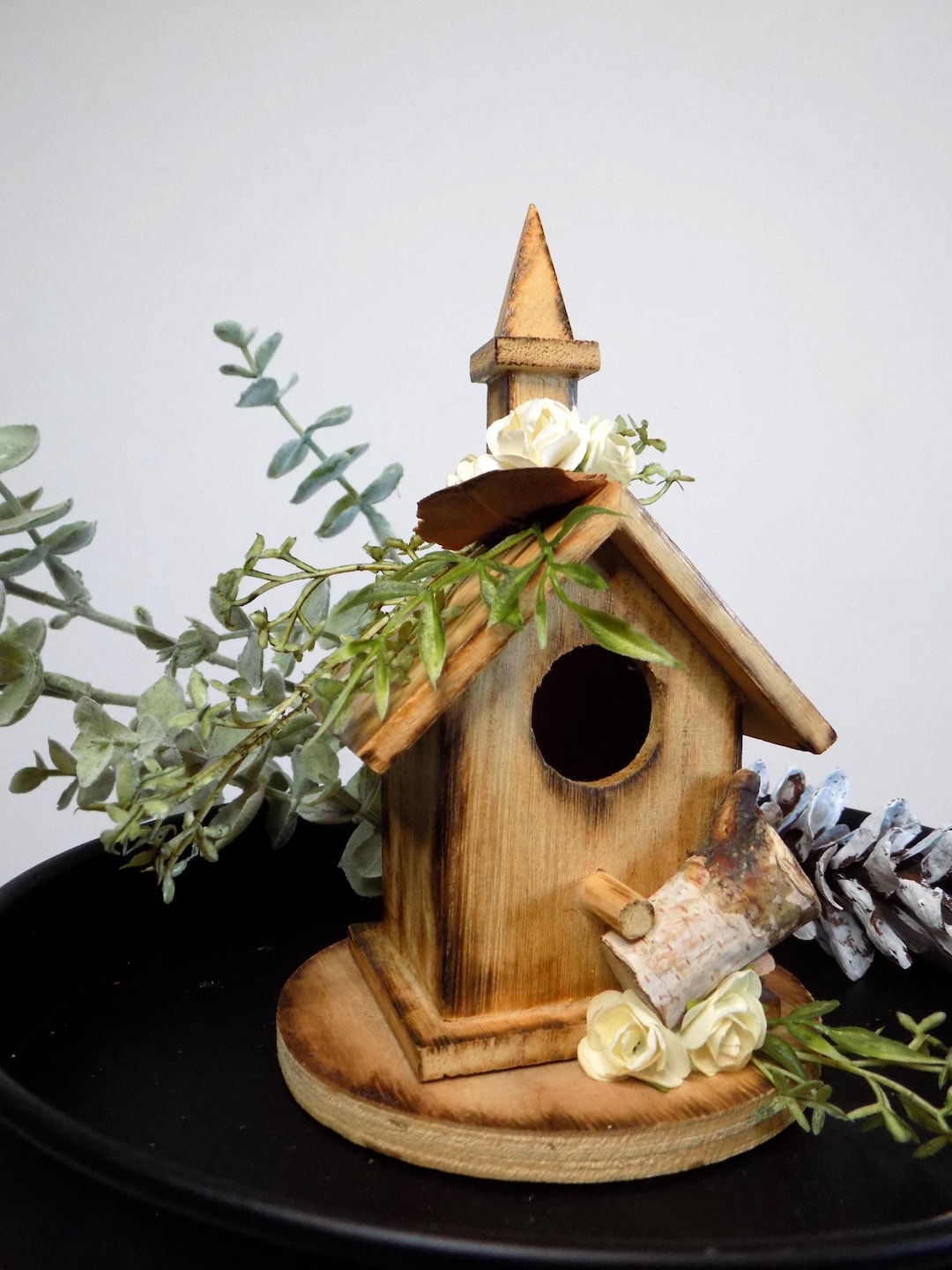 Rustic Fairy Garden Church | Wood Fairy House | Tiered Tray Decor ...