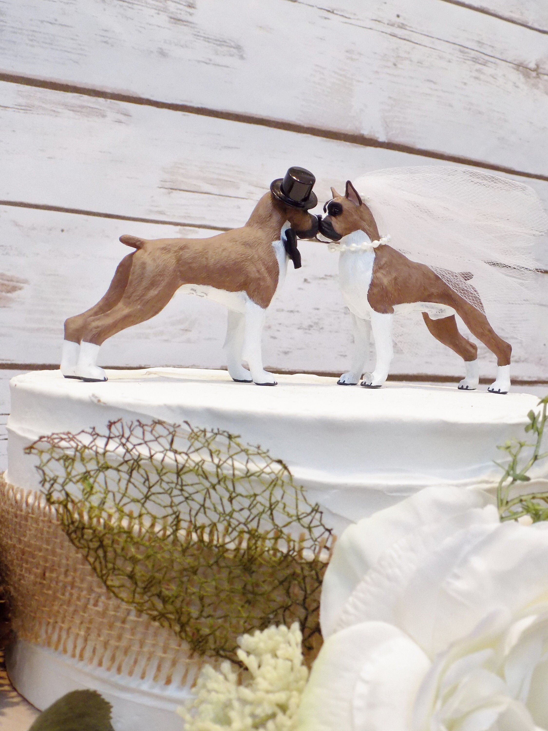 Boxer Dog Wedding Cake Topper | Animal Pet Cake Decoration - Etsy