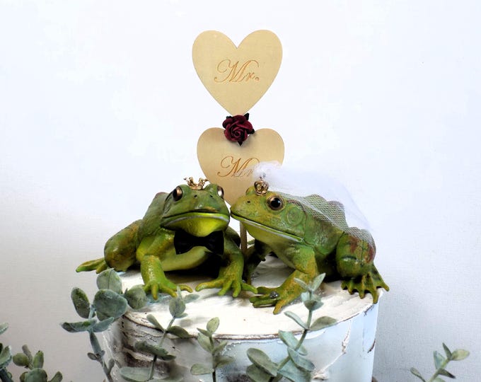 Frog Wedding Cake Topper Fairytale Wedding Prince and Princess Cake ...