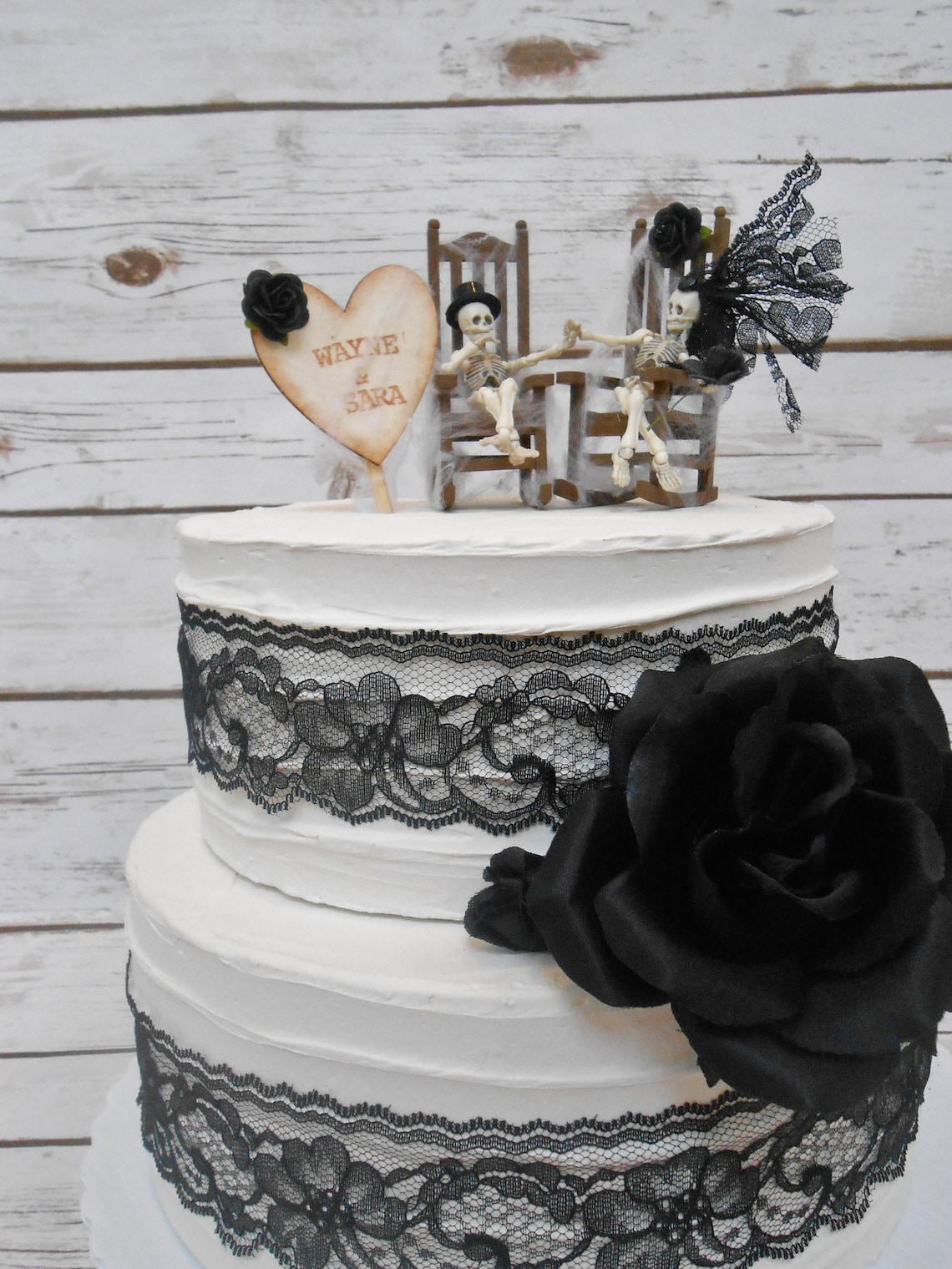 Personalized Halloween Wedding Cake Topper Skeleton Cake | Etsy