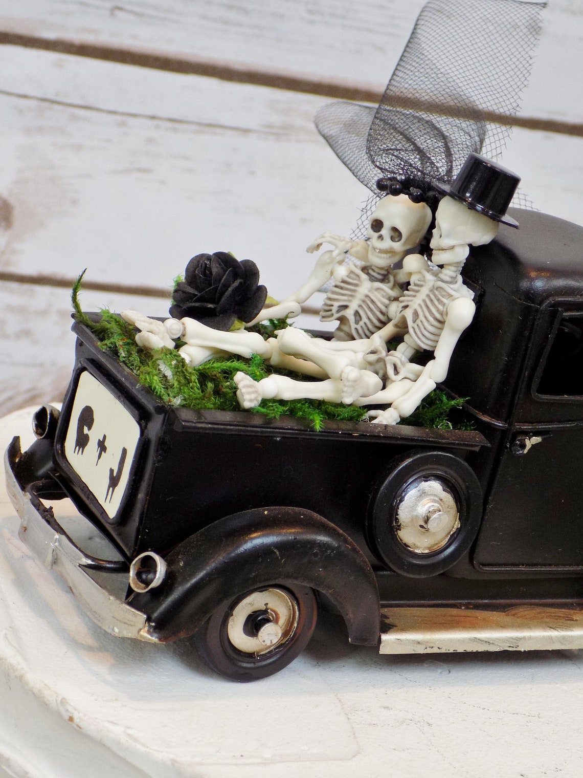 Halloween Skeleton Wedding Cake Topper Bride & Groom - Etsy
