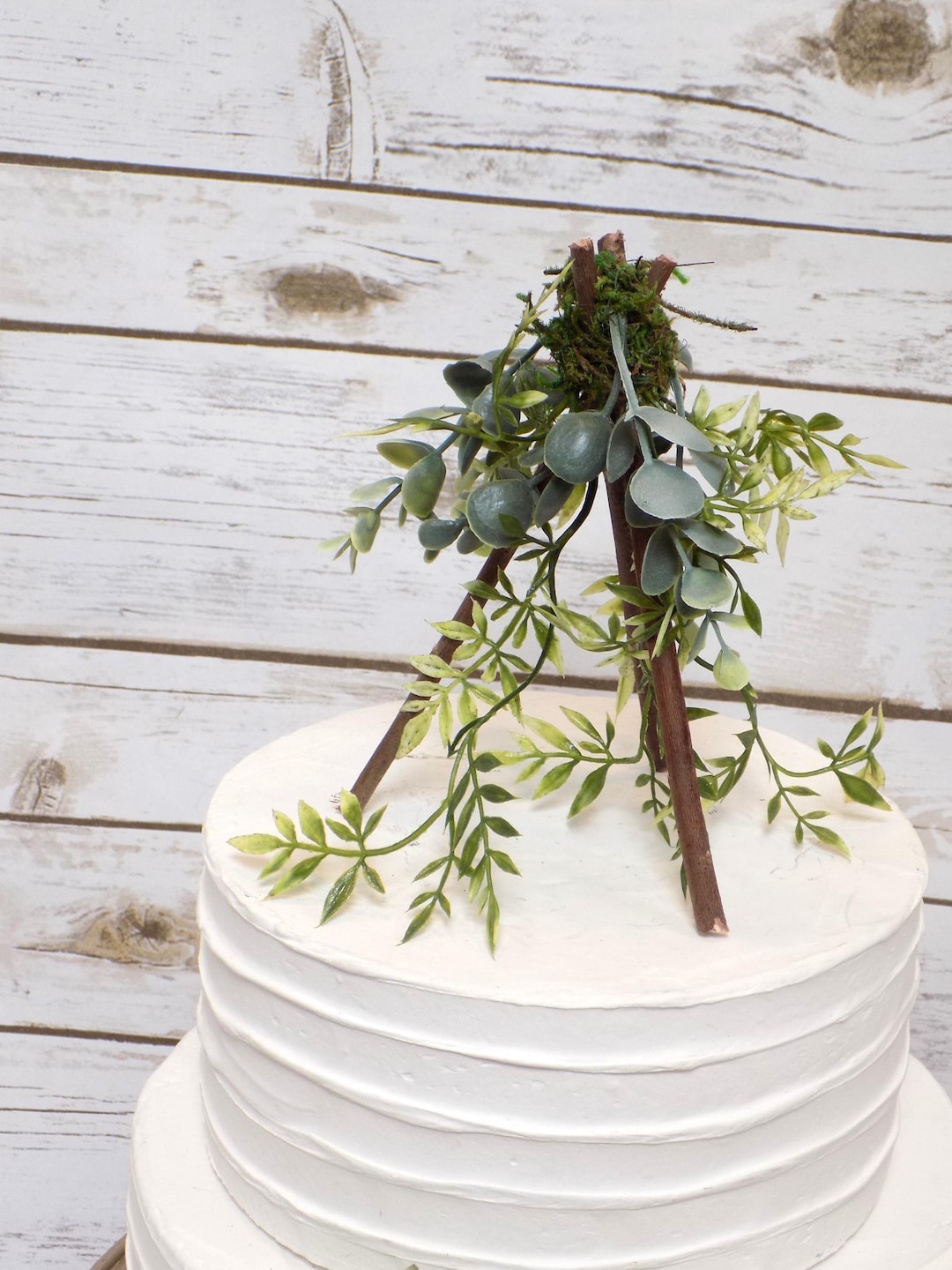 Eucalyptus Greenery Wedding Cake Topper Stick | Nature Weddings | Moss ...