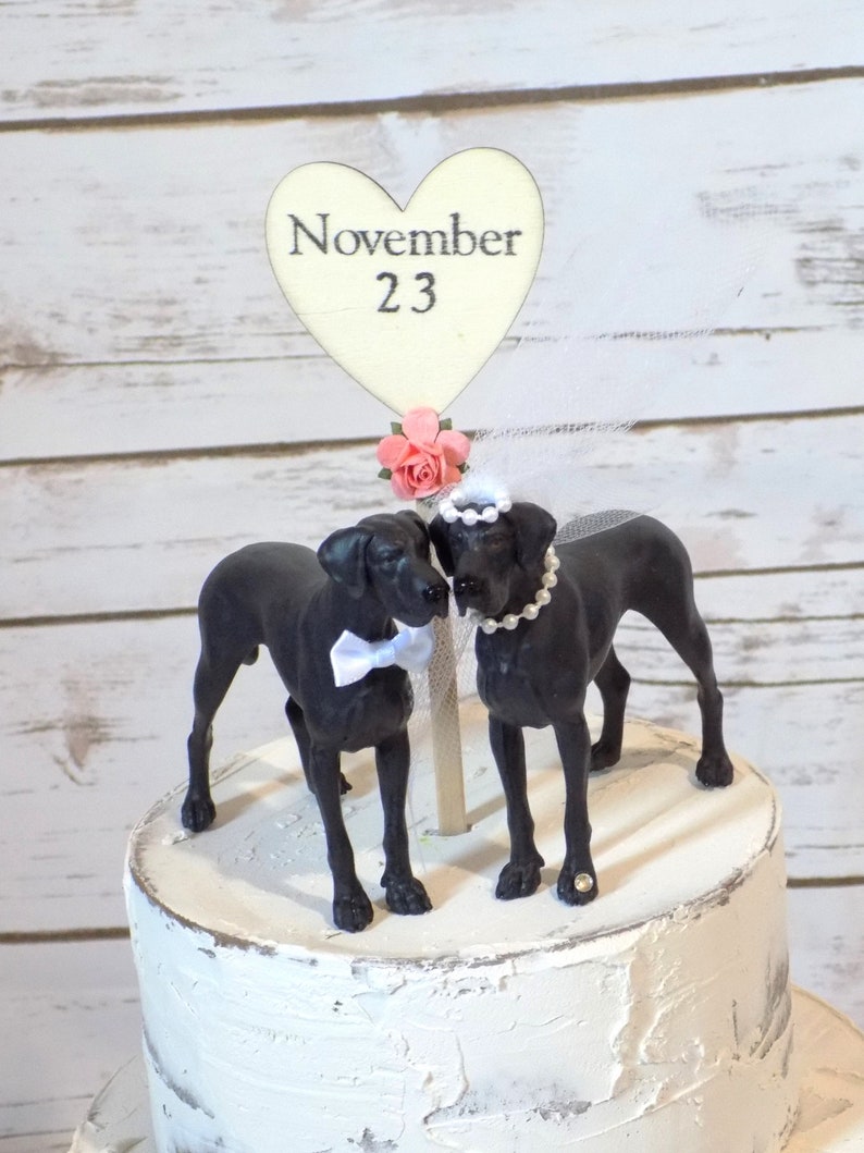 Great Dane Wedding Cake Topper Pet Cake Decoration Bride - Etsy