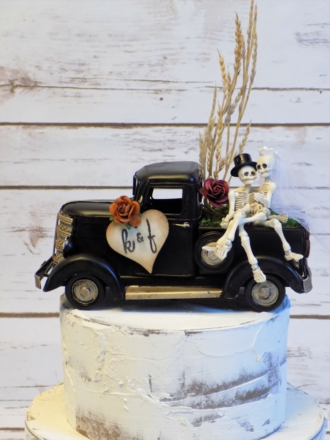 Personalized Skeleton Wedding Cake Topper | Halloween Wedding Decor ...
