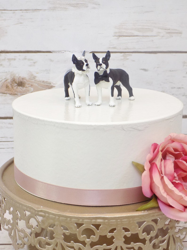 Boston Terrier Wedding Cake Topper | Pet Dog Cake Topper | Cute Dog ...
