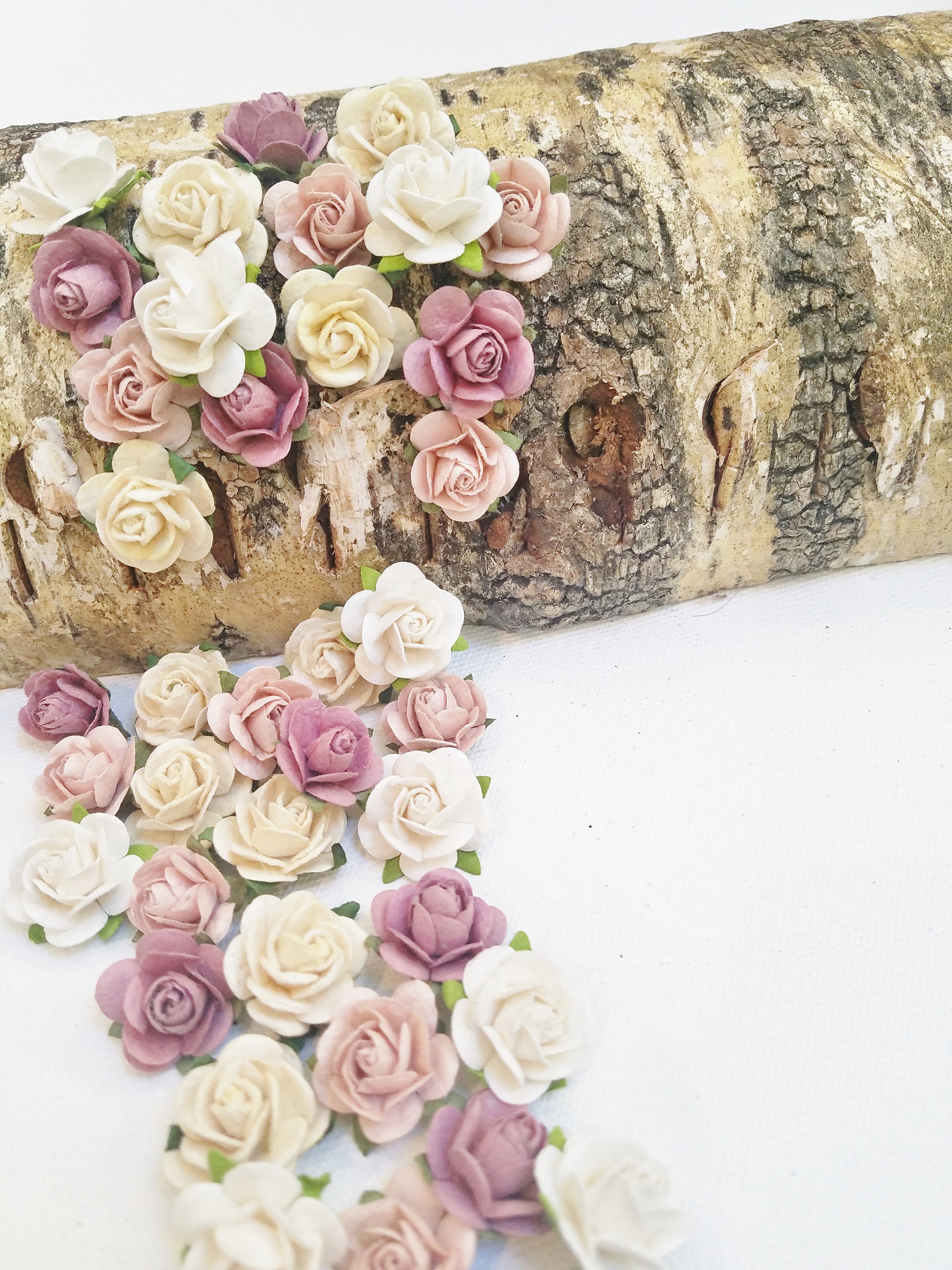 Set of 40 Mixed Color Paper Roses Mini Paper Flowers - Etsy