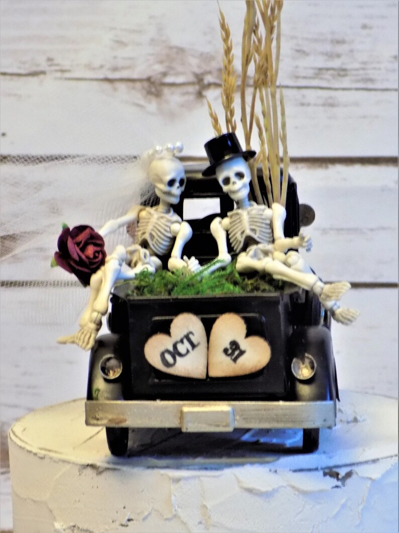 Personalized Skeleton Wedding Cake Topper Halloween Wedding - Etsy