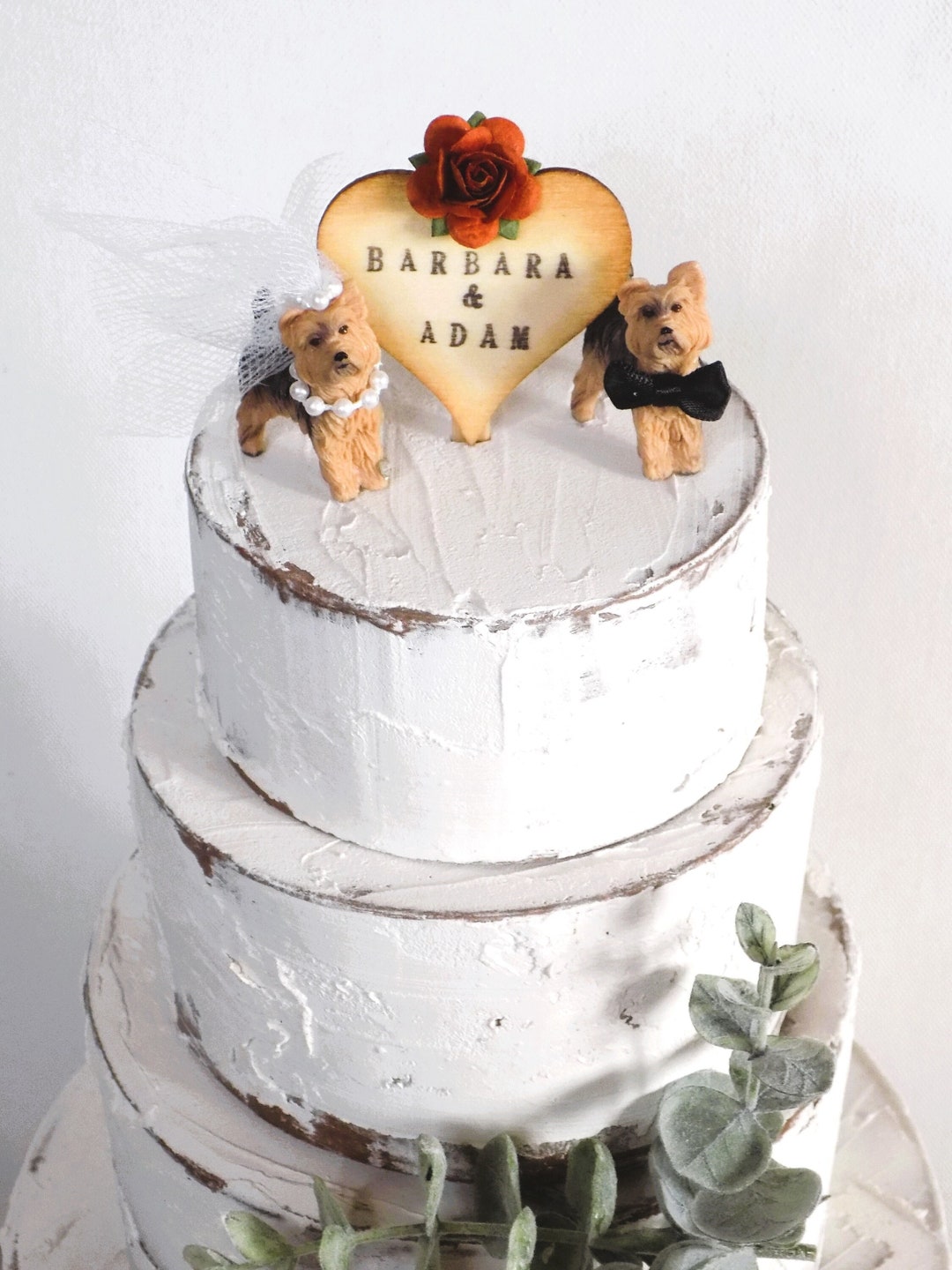 Yorkie Wedding Cake Topper | Pet Dog Animal Cake Topper | Miniature ...