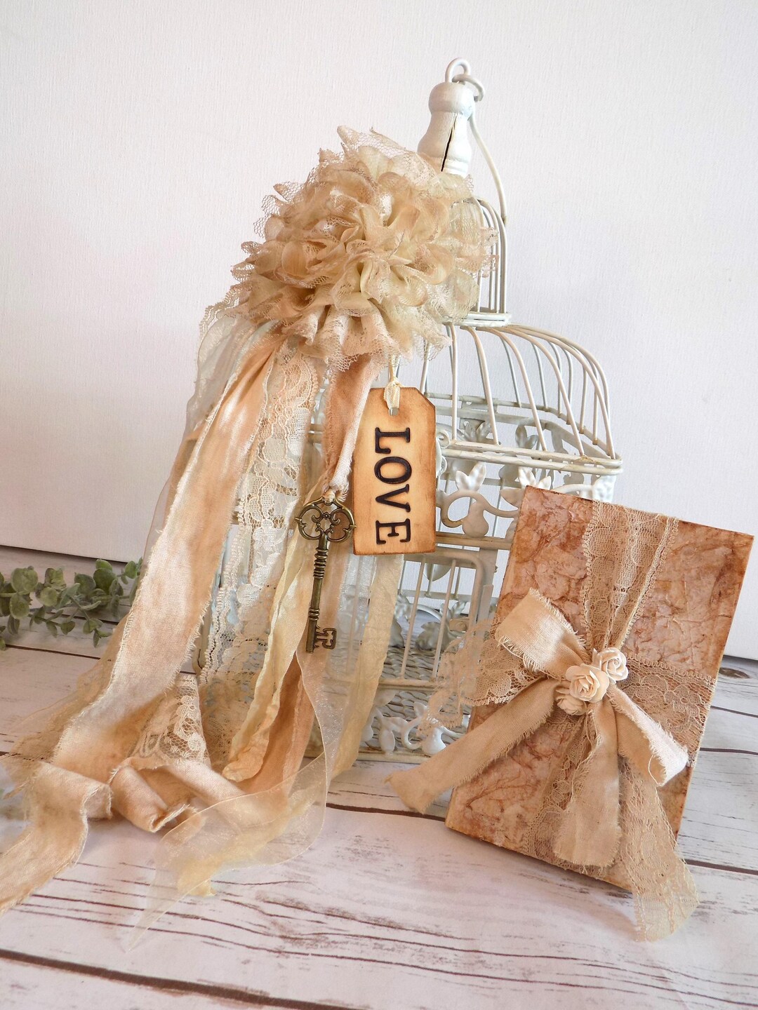 Shabby Farmhouse Birdcage | Bookshelf Decoration | Table Decor | Rustic ...