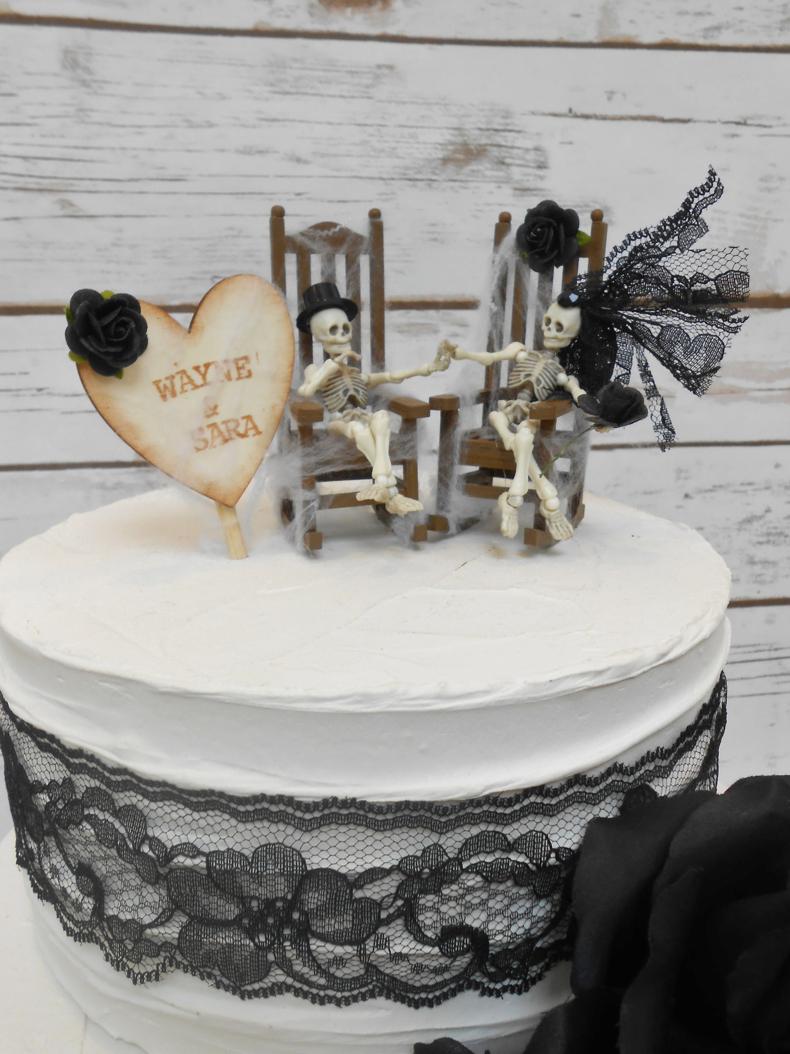 Personalized Halloween Wedding Cake Topper Skeleton Cake | Etsy