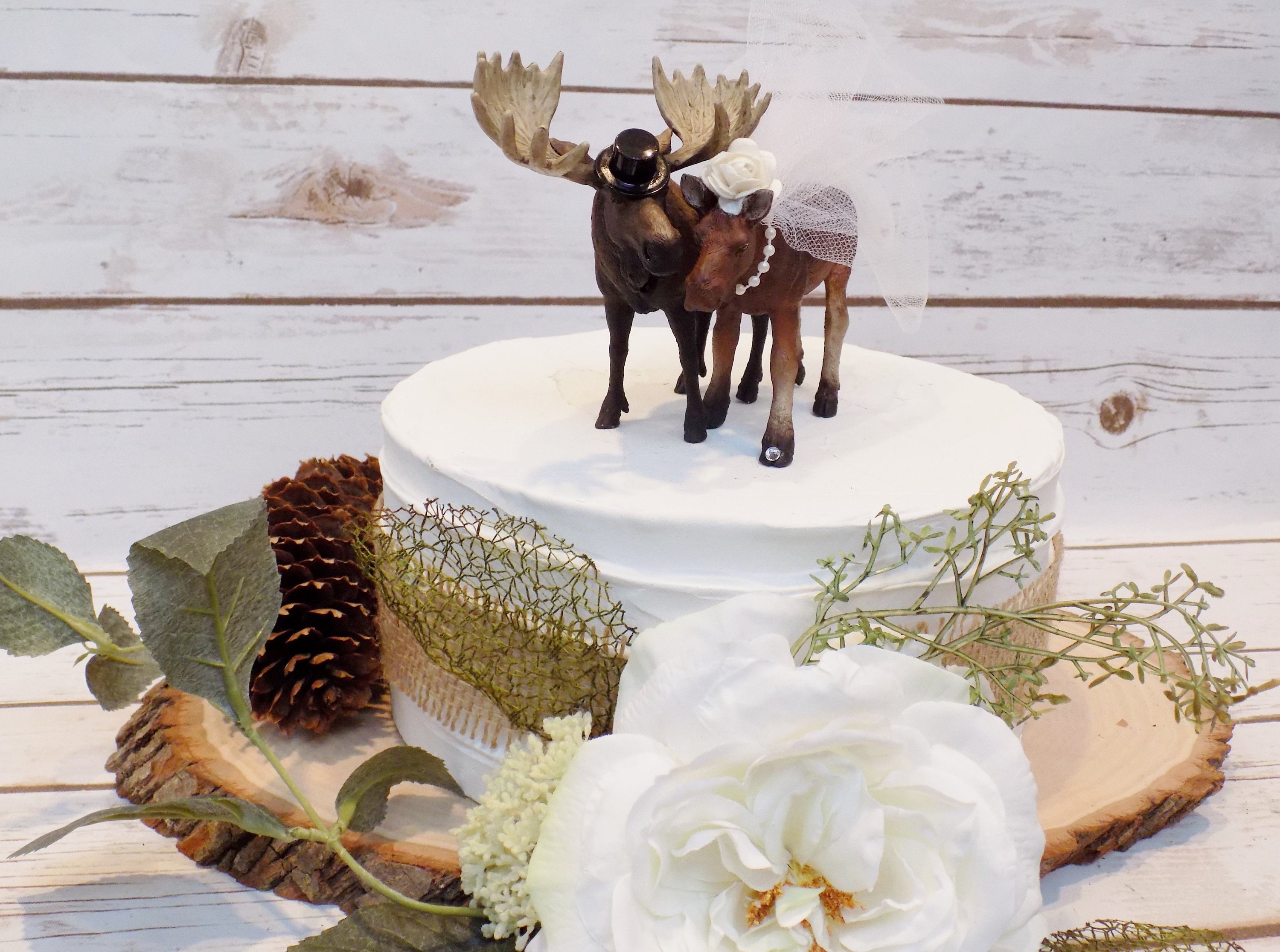 Custom Moose Wedding Cake Topper Paper & Party Supplies Party Supplies etna.com.pe