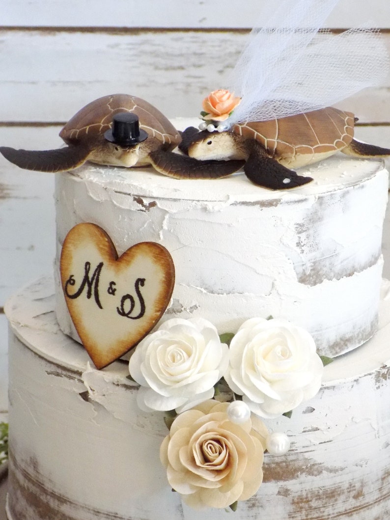 Sea Turtle Wedding Cake Topper | Summer Beach Weddings | Ocean Marine ...