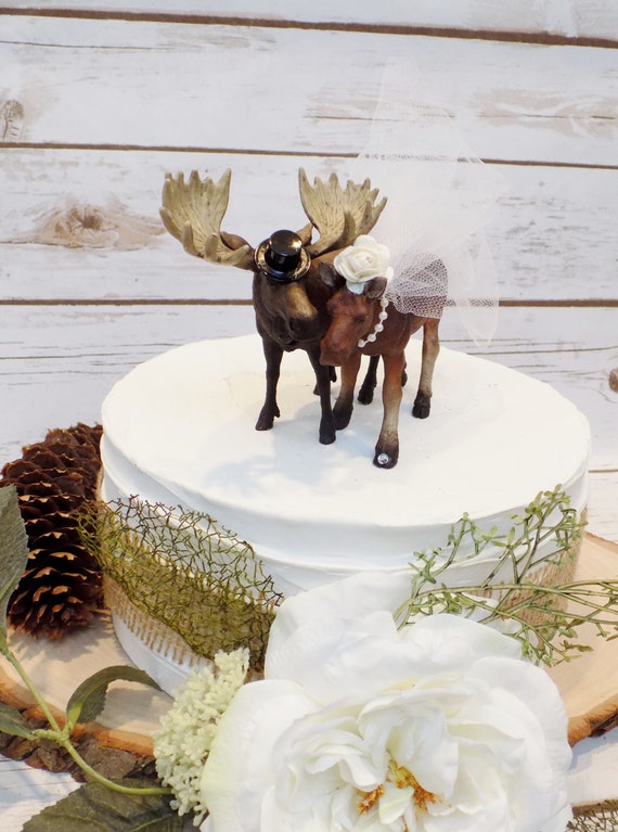 Paper & Party Supplies Moose Cake Topper Hunting Cake Topper Rustic ...
