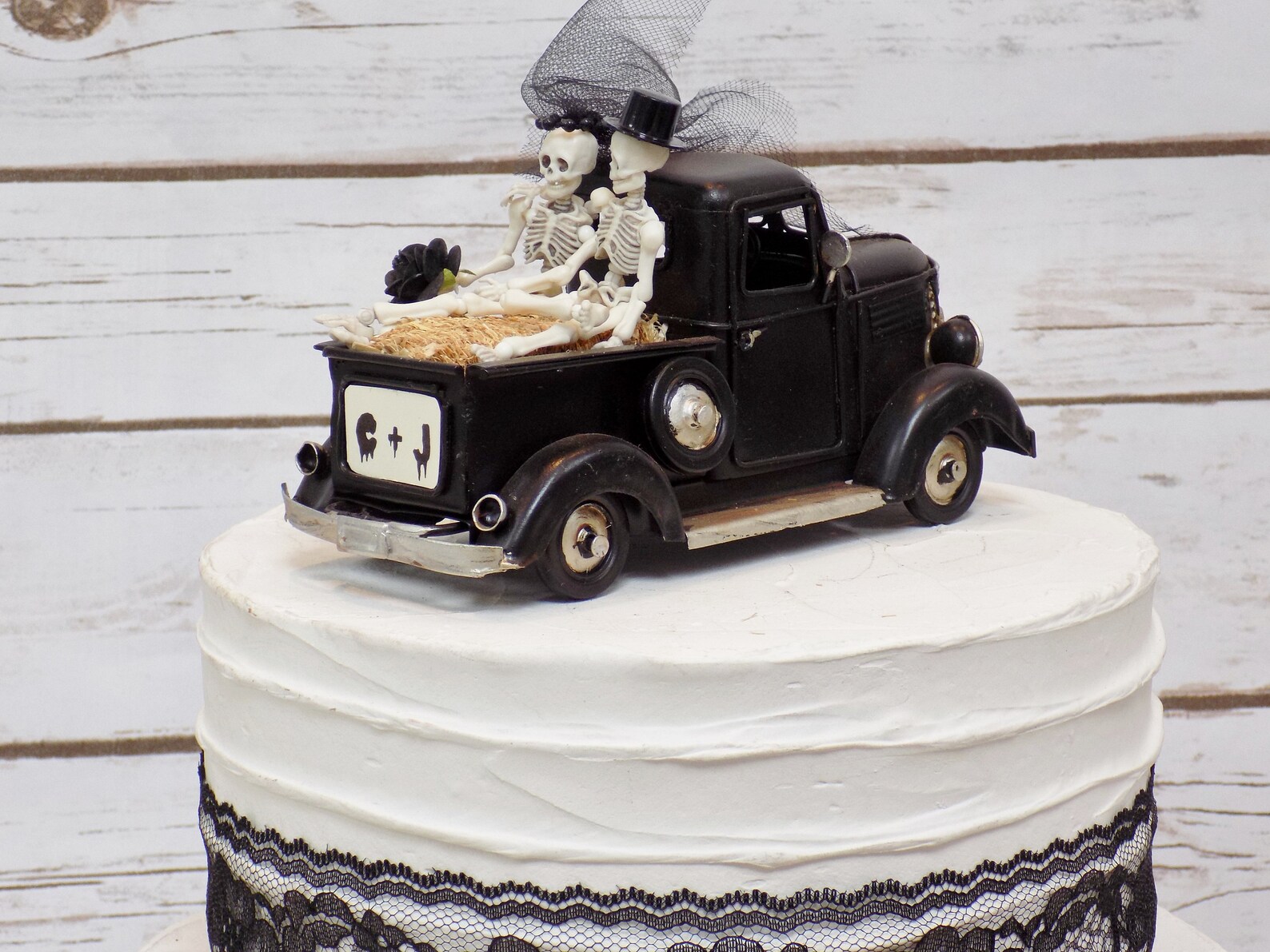 Skeleton Wedding Cake Topper Halloween Wedding Decor Bride - Etsy