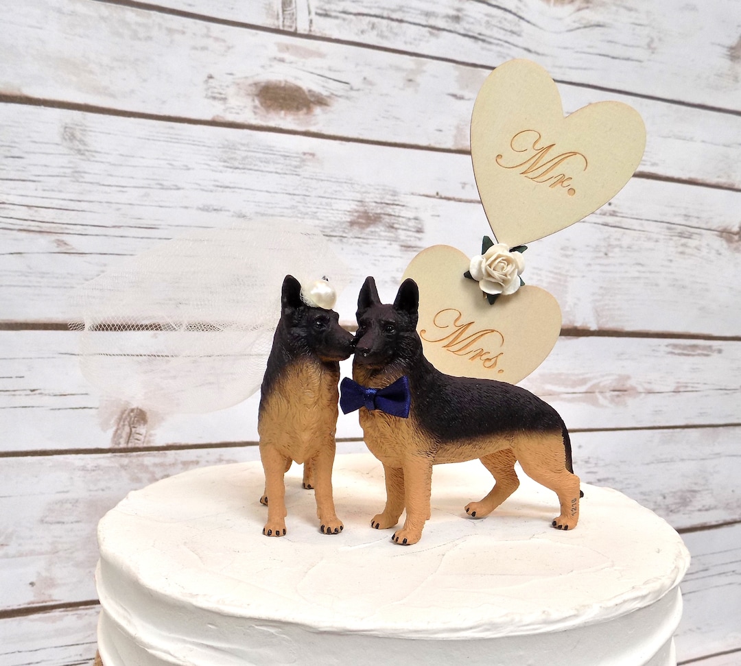 German Shepherd Wedding Cake Topper | Pet Cake Top | Police Dog Wedding ...