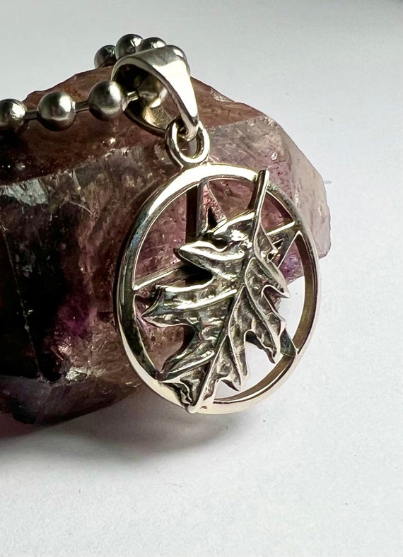 Pentacle, Oak Leaf, Pendant, Ancient, Druid, Silver S… - Gem