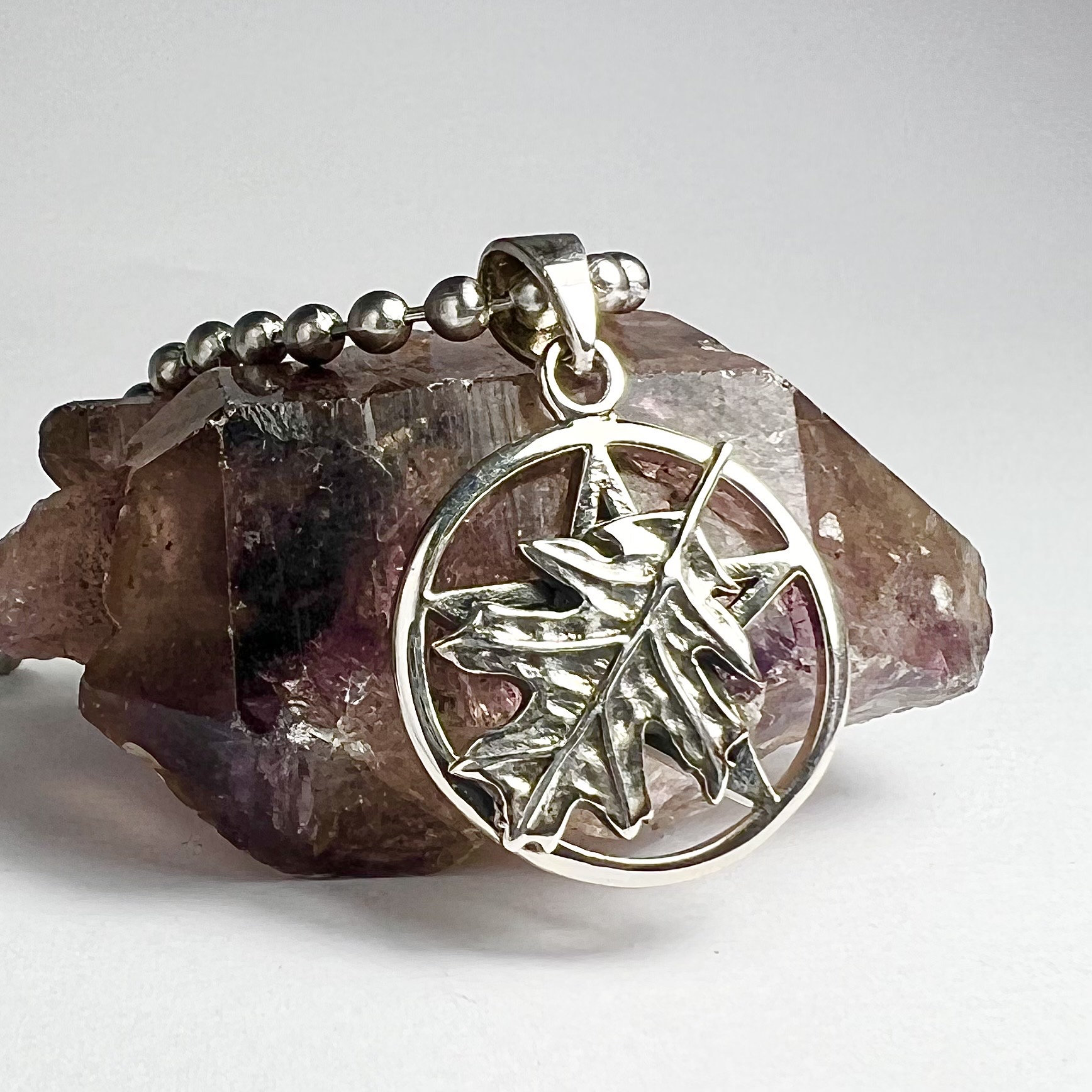 Pentacle, Oak Leaf, Pendant, Ancient, Druid, Silver Silver, Pentagram ...