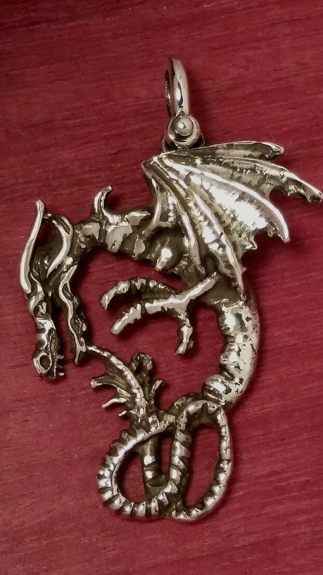 Dragon Pendant Large, Tattoo Inspired Jewelry, Pendant, Special Bail ...