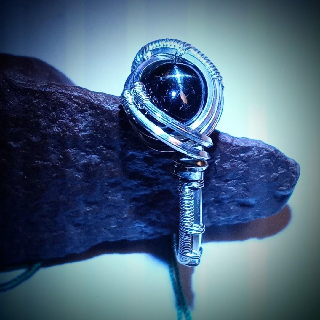 BLACK STAR DIOPSITE, Ring,211, Stone, Wire Wrapped, Sterling Silver ...