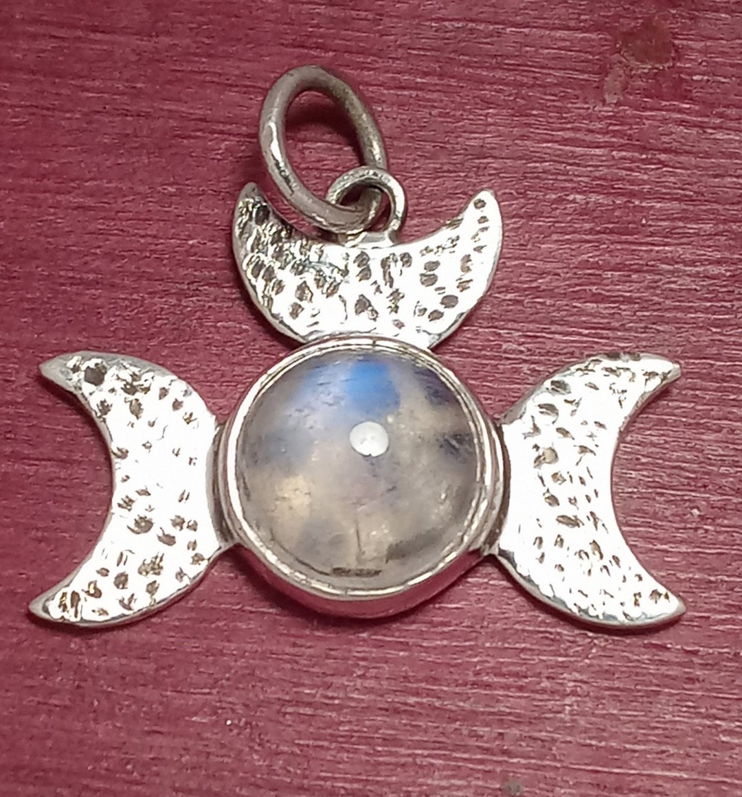 Triple Moon Goddess237 Textured Antiqued RAINBOW - Etsy