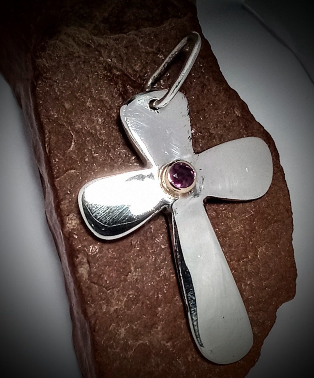 CROSS,38, AMETHYST, Sterling Silver, Ingot Cast forged fabricated, the ...