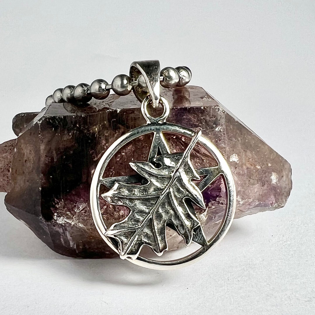 Pentacle, Oak Leaf, Pendant, Ancient, Druid, Silver Silver, Pentagram ...