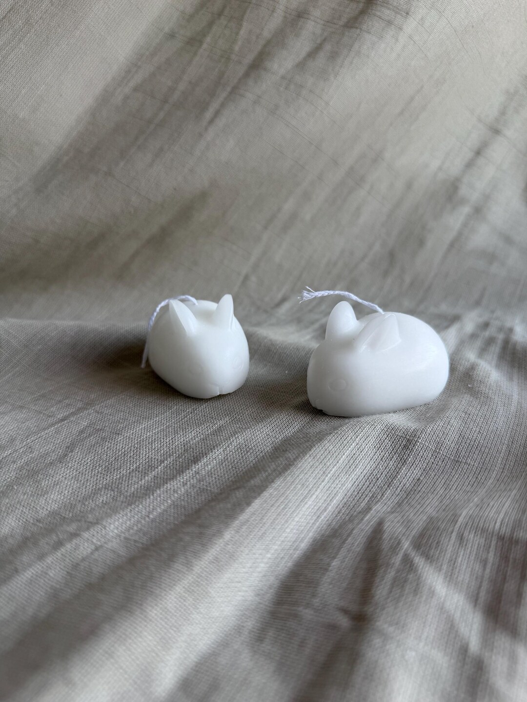 Handmade Stearin Bunny Candle | Minimalist Sculpture Decor - Etsy